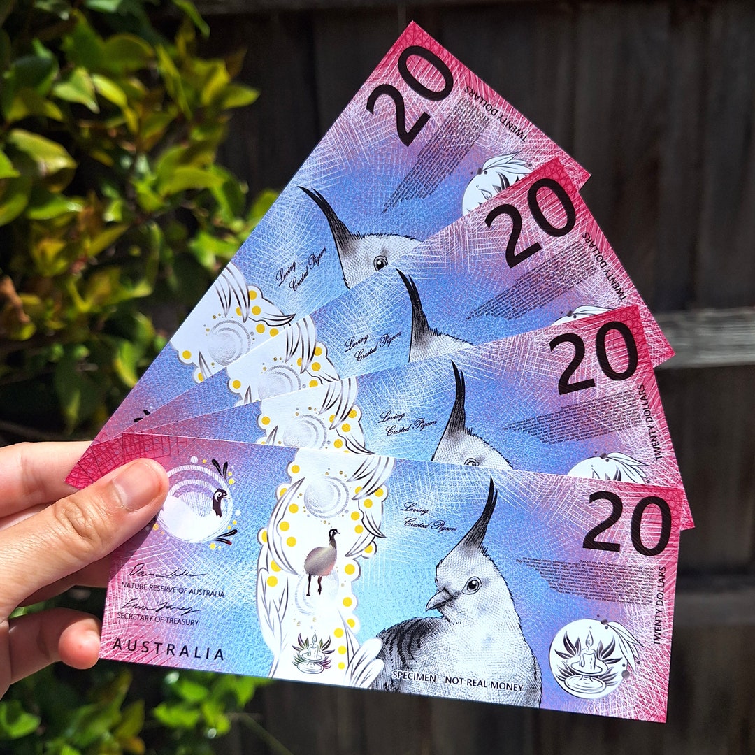 20 Dollars Eco-friendly Australian Prop Money Crested Pigeon / Recycled ...