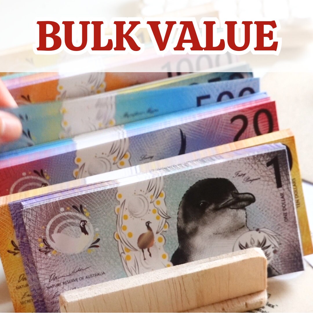 BULK BUNDLE Cash Placeholders Bundle Australian Prop Money Banknote 250 ...