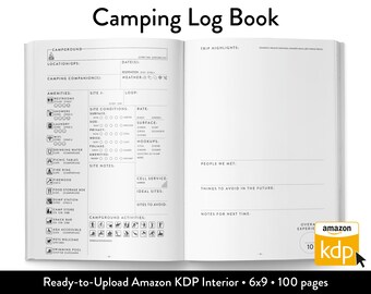 Camping Campground Journal 6x9 Canva Editable Template - Etsy