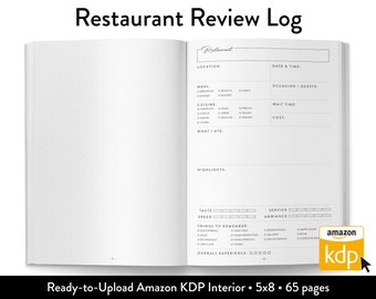 Restaurant Journal - Etsy