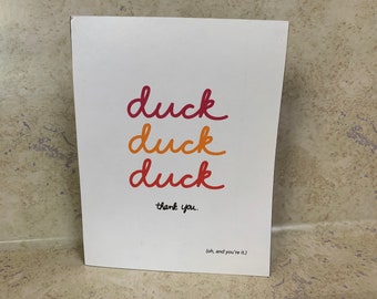 Duck Thank You Card | Etsy