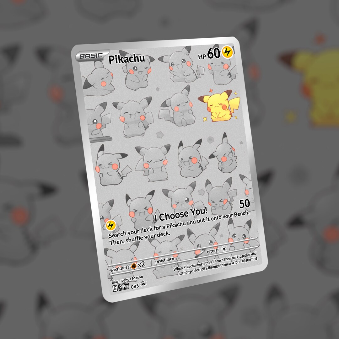 Pikachu Kawaii Card! Custom Made! - Etsy