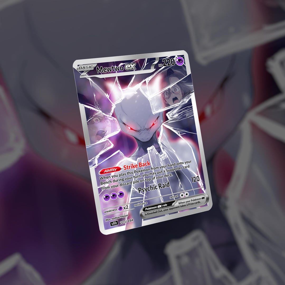 Mewtwo Strikes Back Card Custom Made - Etsy