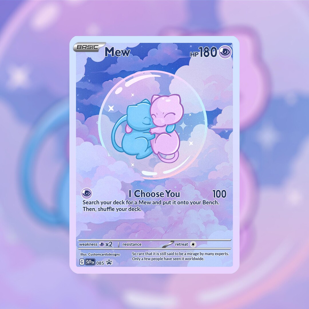 New Mews Hugging Updated Card! Pastel! Custom Made!! - Etsy