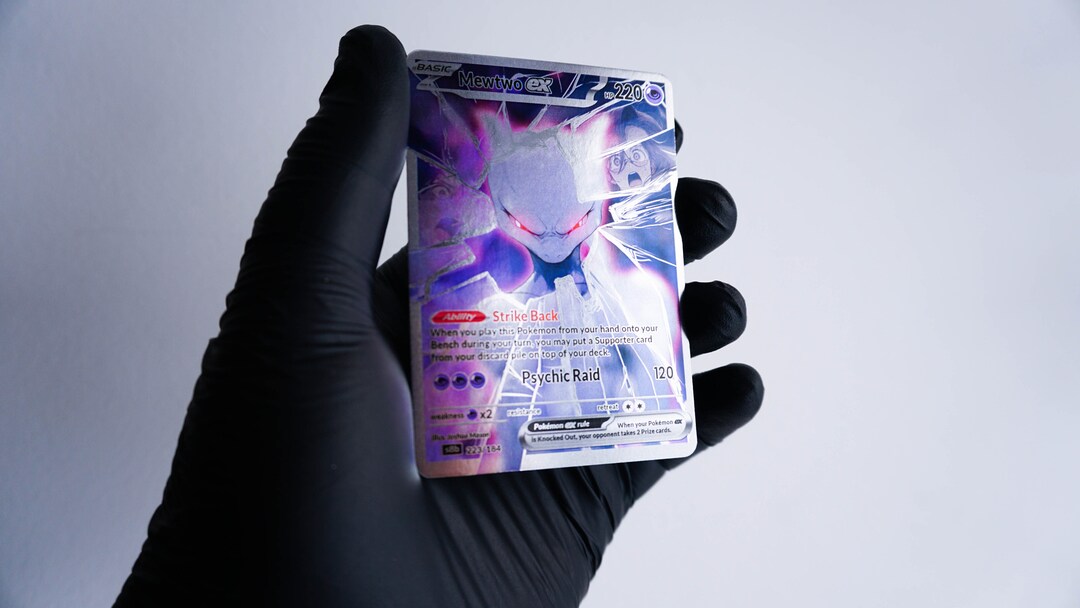 Mewtwo Metallic Shine Card Custom Made - Etsy