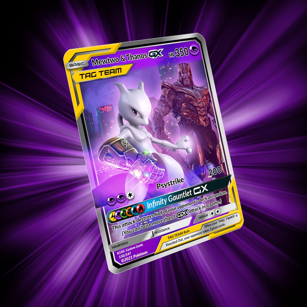 Mewtwo & Thanos Tag Team GX Custom Made - Etsy Canada