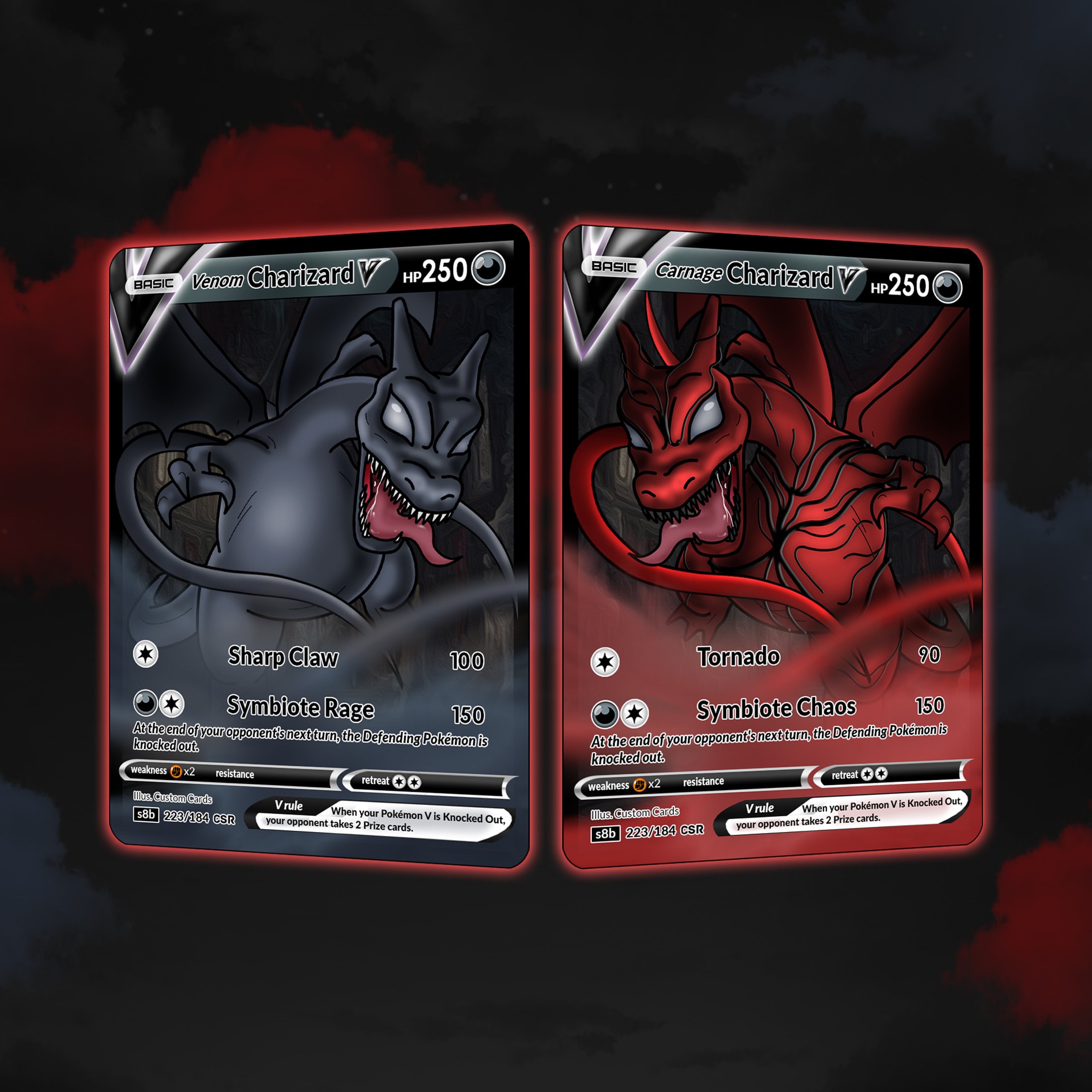 Venom & Carnage Charizard Set Custom Made - Etsy Australia