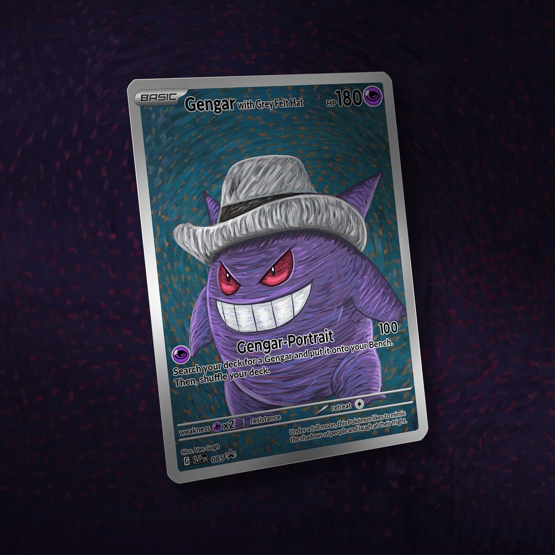 Gengar With Grey Felt Hat Card Custom Made - Etsy