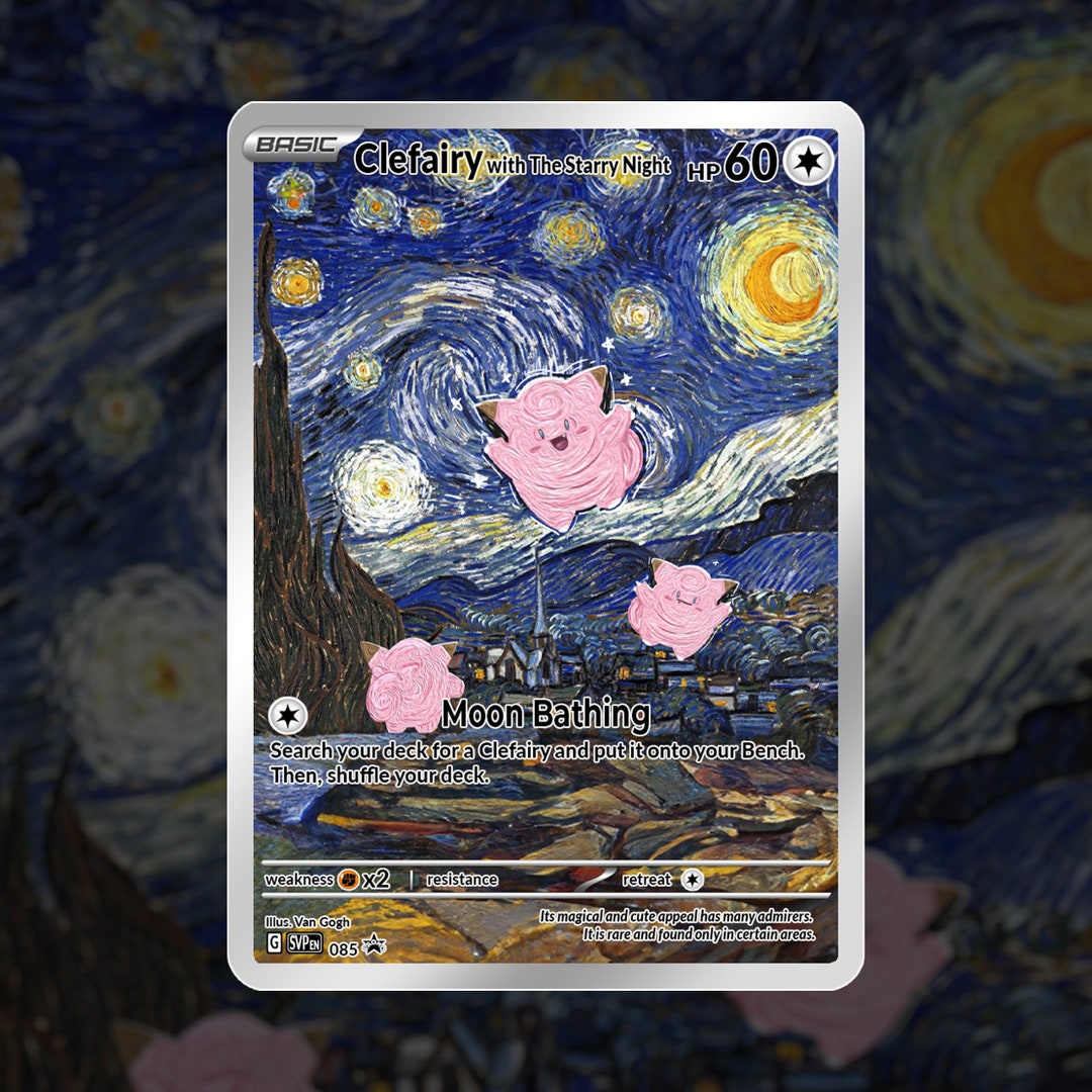 Clefairy With the Starry Night Card Custom Made - Etsy