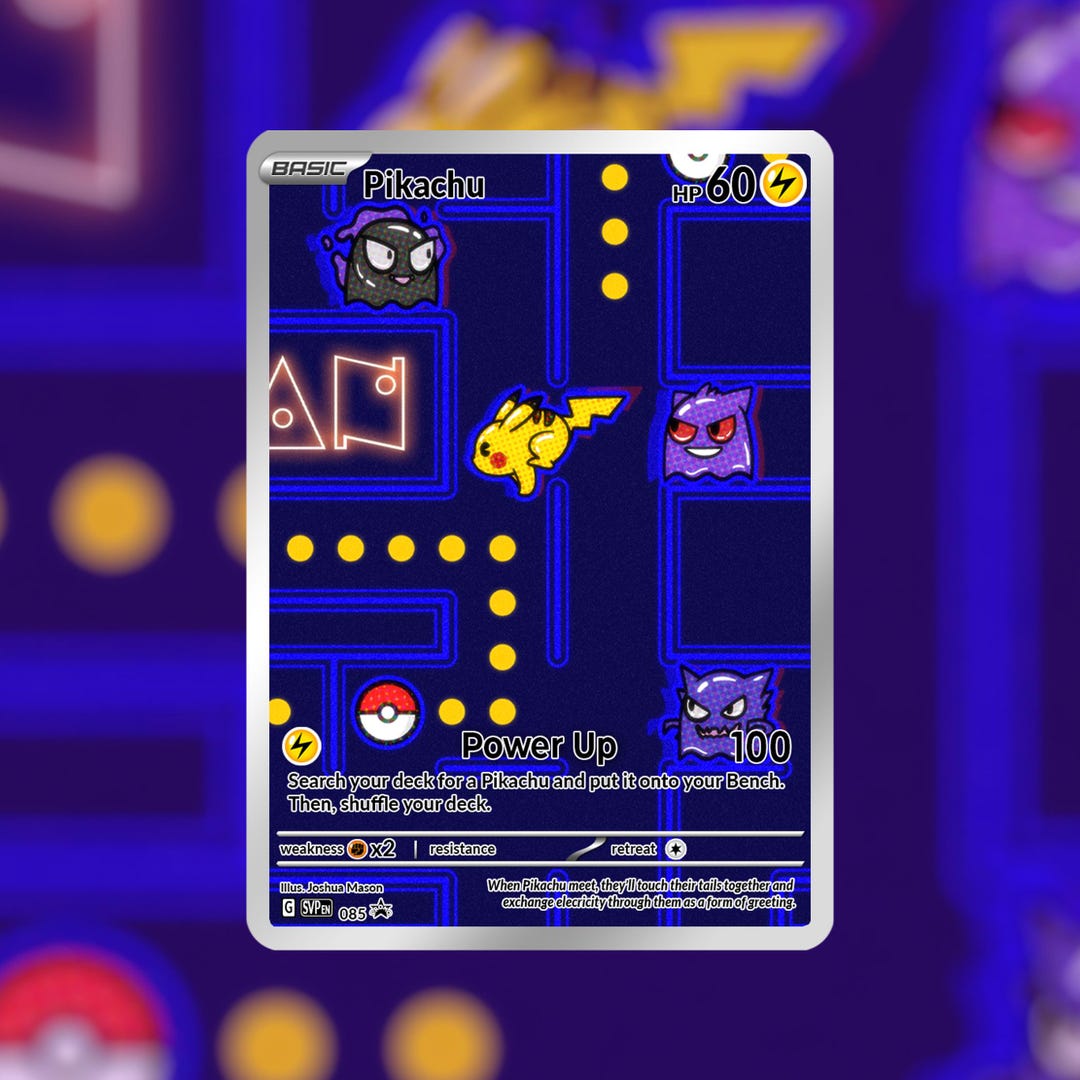 Pacman Pika Card! Custom Made! - Etsy