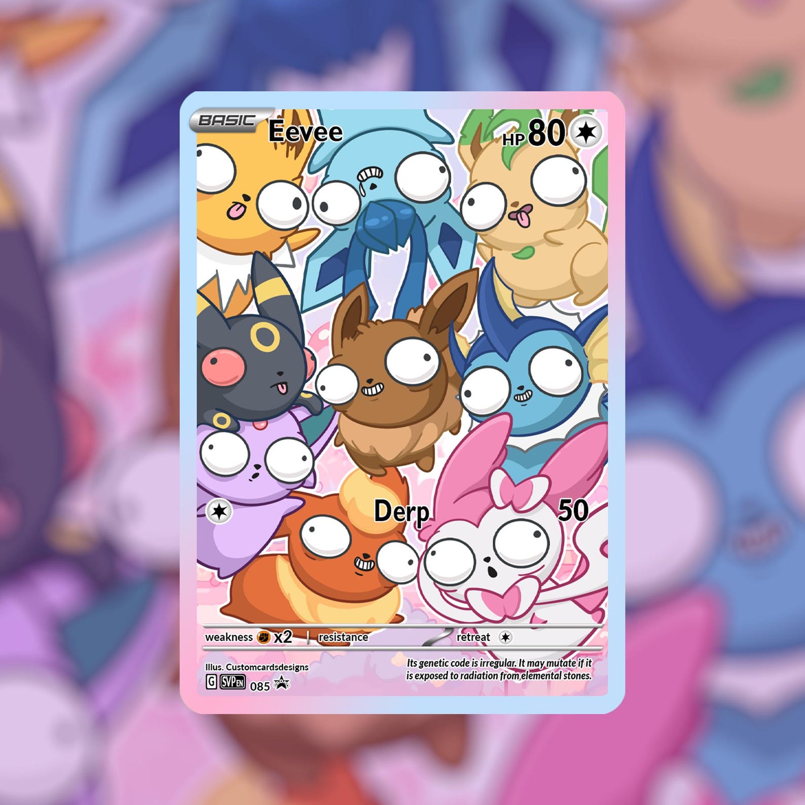 Eeveelution Derpy Card! Custom Made!! - Etsy