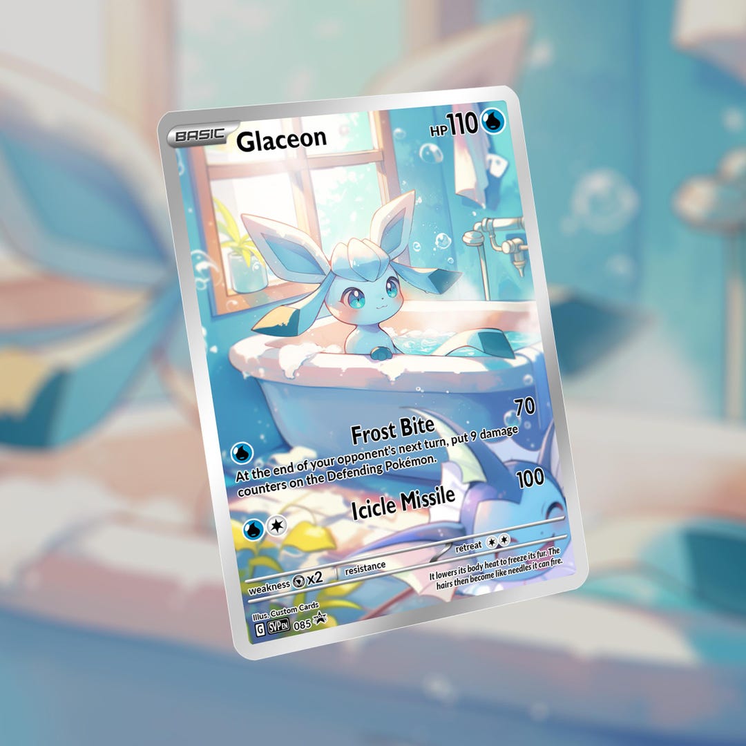 Glaceon Card! Custom Made! - Etsy