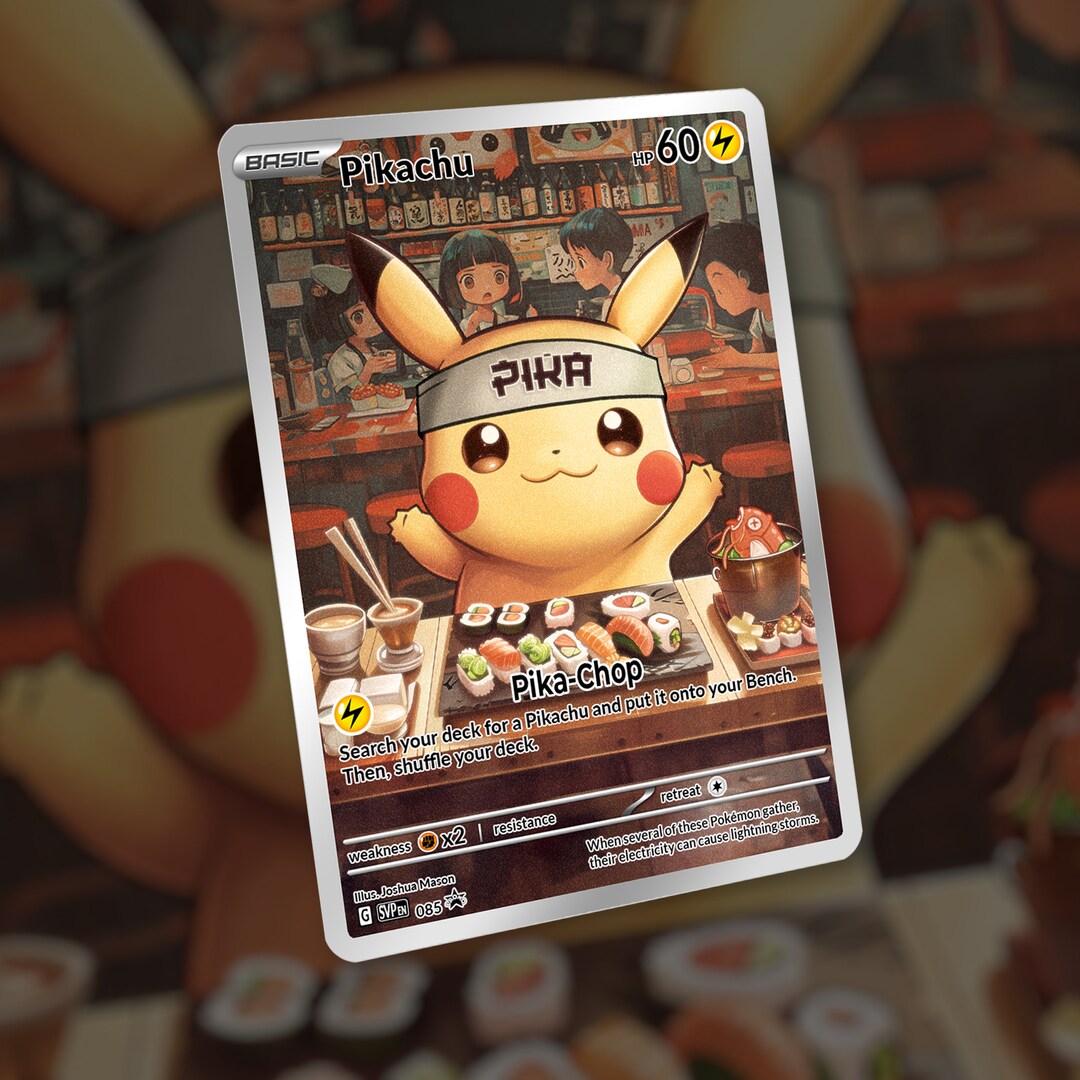 Sushi Pika Card Custom Made - Etsy