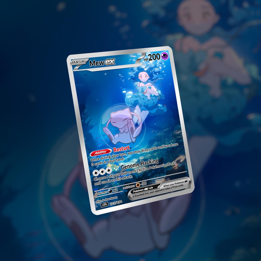 Mew Under Water Card Custom Made - Etsy