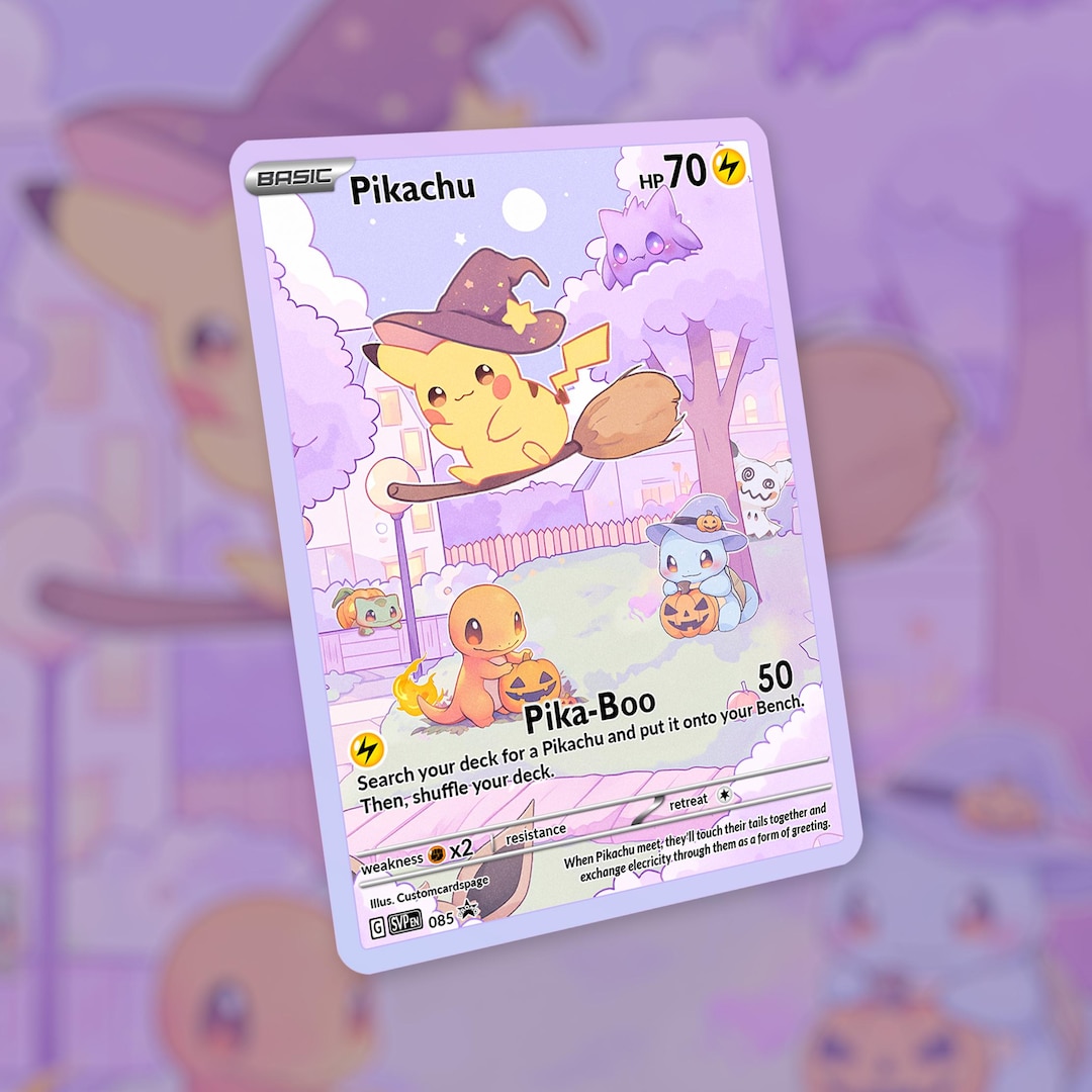 Halloween Pikaboo! Card! Custom Made - Etsy