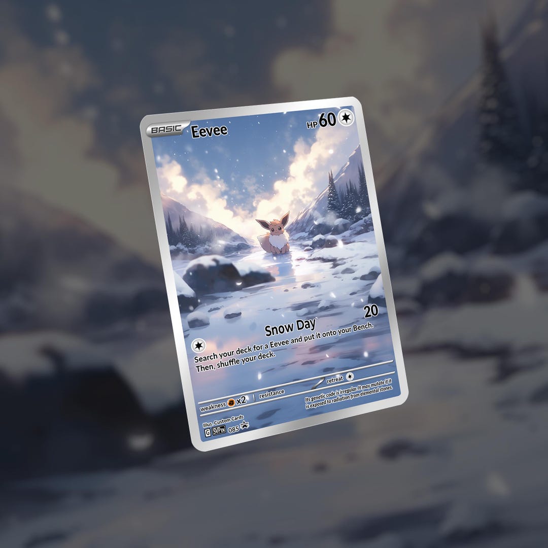Eevee Snow Day Card! Custom Made! - Etsy Canada
