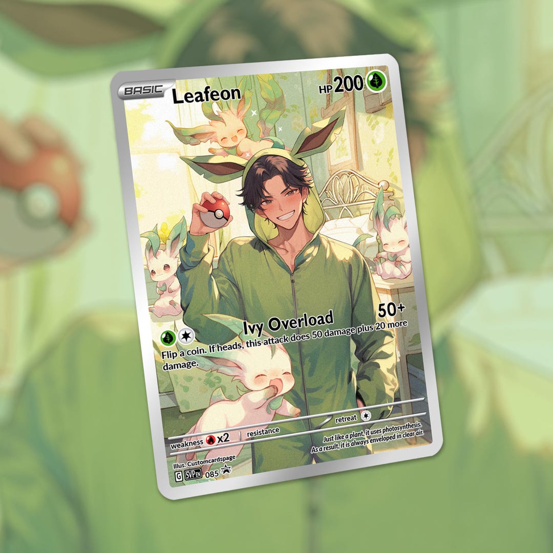 Leafeon Onesie Card! Custom Made! - Etsy