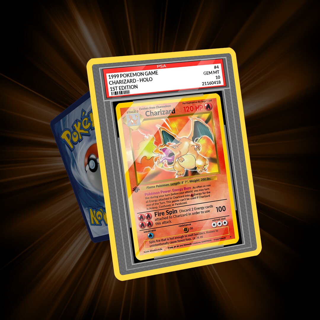 PSA Grade Charizard Card Custom Made - Etsy Australia