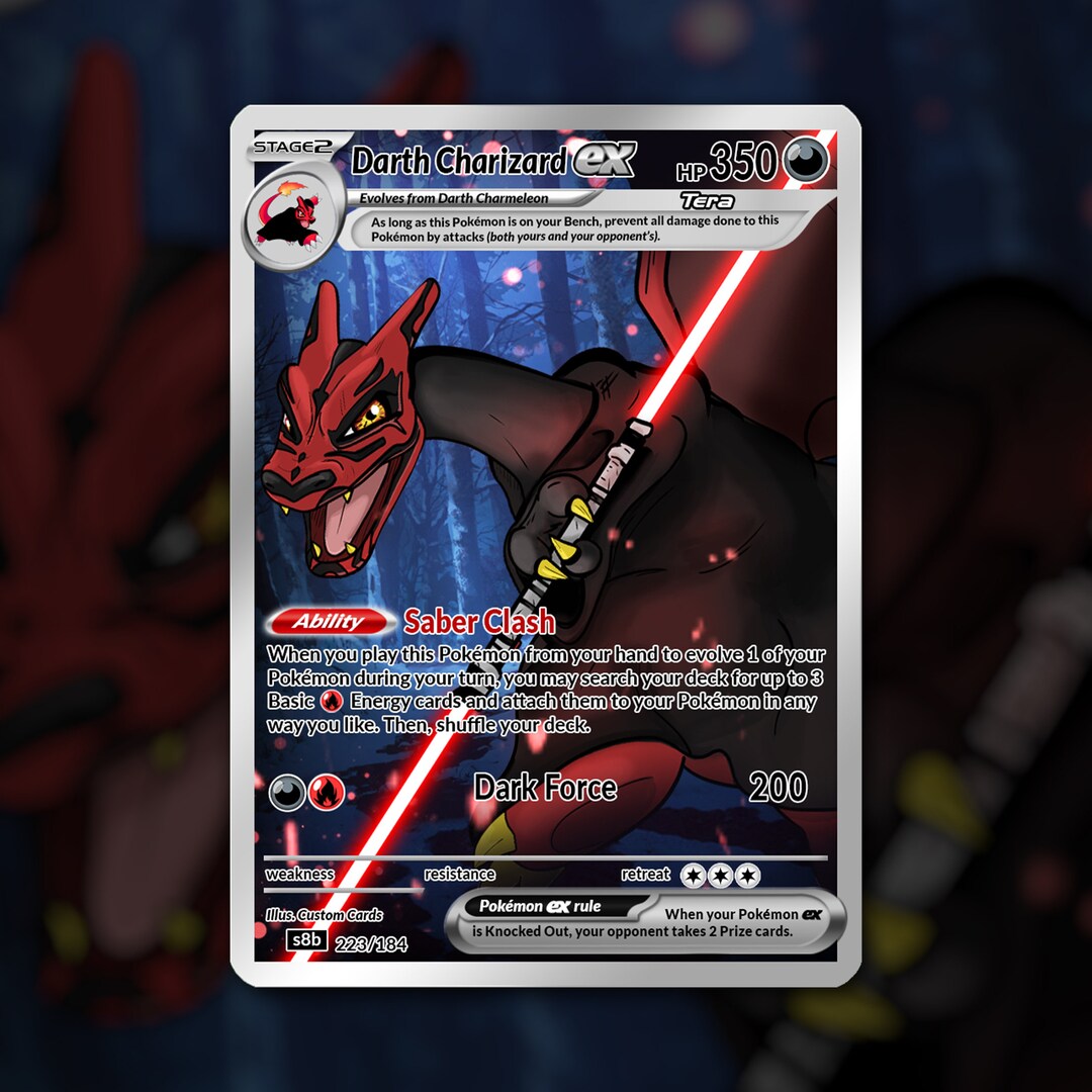 Dark Side Charizard Custom Made Card - Etsy
