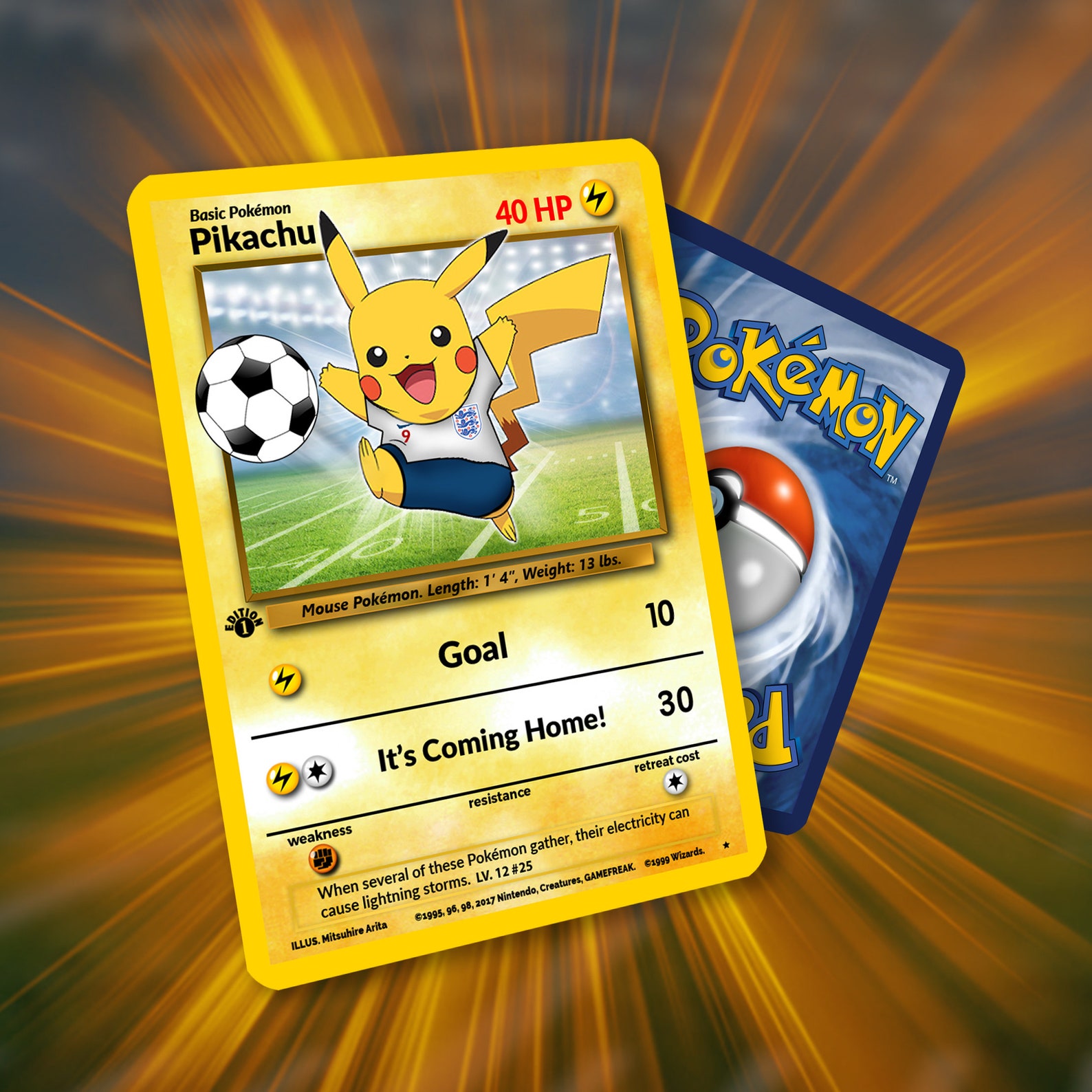 Football Pikachu Card Custom Made | Etsy