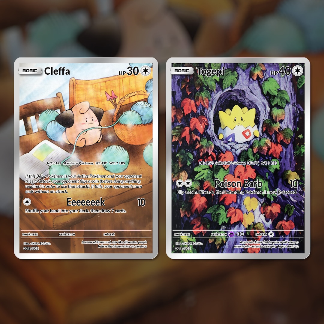 Full Art Cleffa & Togepi Set Custom Made Cards - Etsy