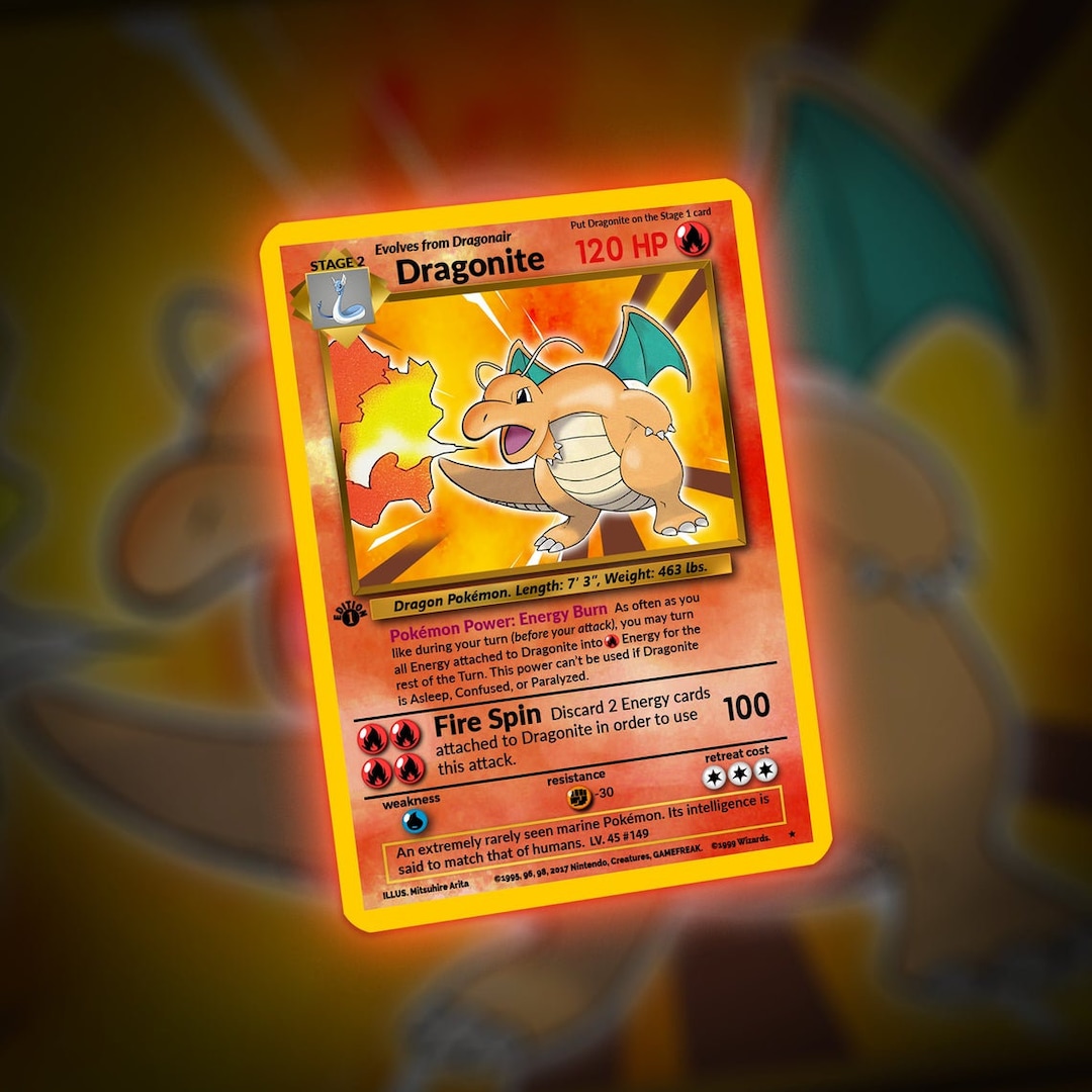 Dragonite charizard Style Card Custom Made - Etsy