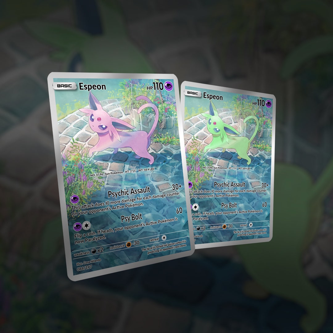 Espeon Full Art FREE Shiny Version Custom Made - Etsy