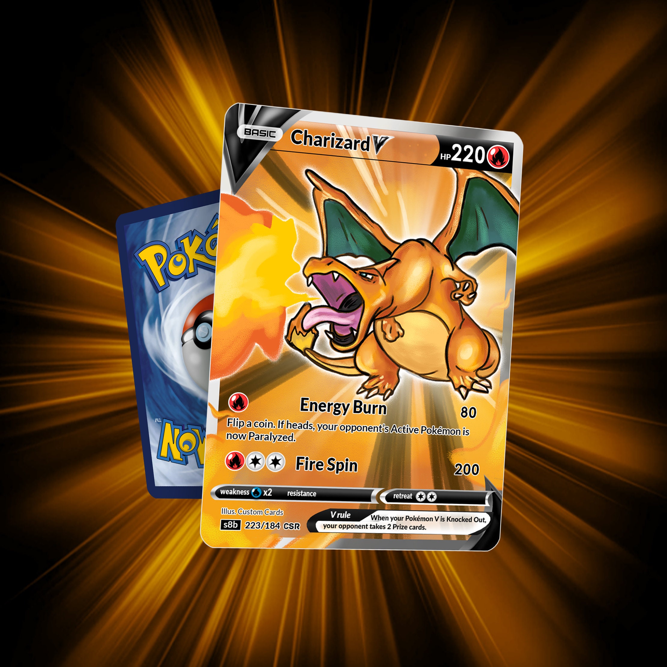 Base Set Charizard V Card Custom Made - Etsy UK