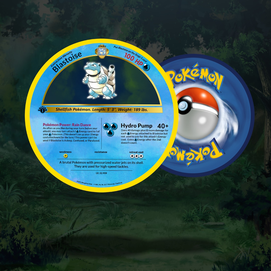 Round Blastoise Base Set Card Custom Made - Etsy