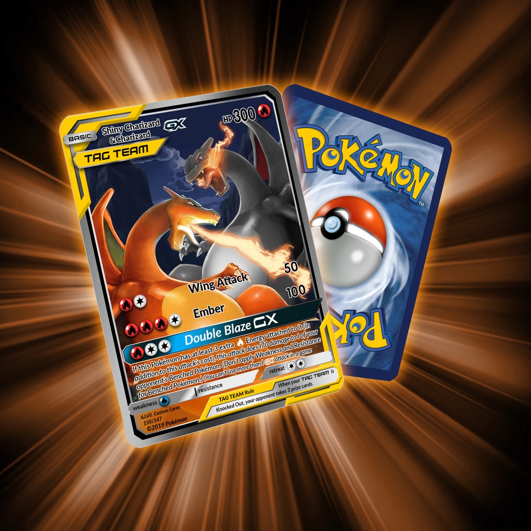 Charizard & Shiny Charizard Tag Team GX Custom Made - Etsy Australia