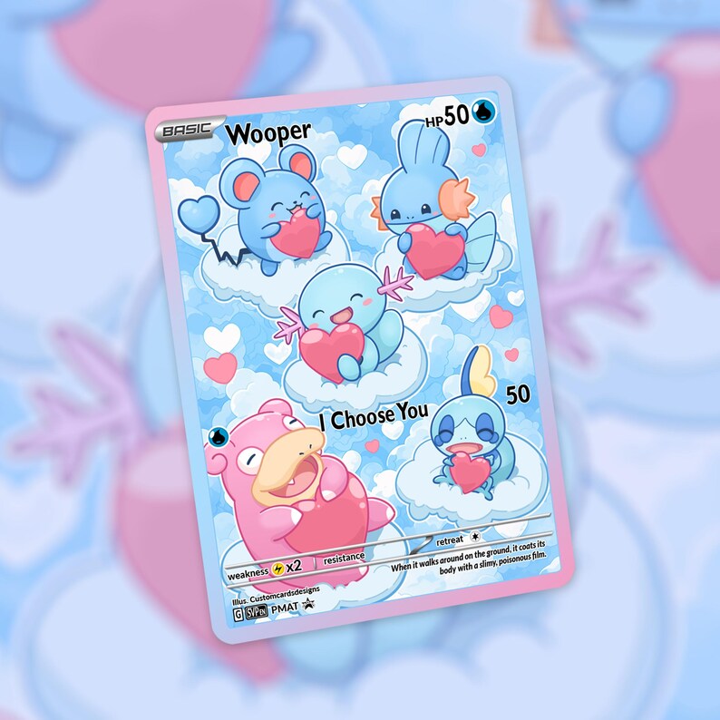 Wooper I Choose You Card! Custom Made! - Etsy