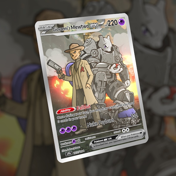 Giovanni Mewtwo Card - Etsy