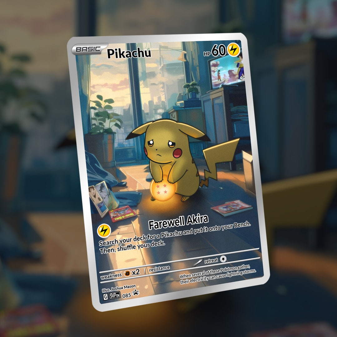 Farewell Akira Pikachu Card! Custom Made! - Etsy