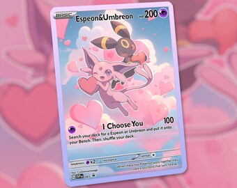 Custom Umbreon & Espeon I Love You Card - Etsy