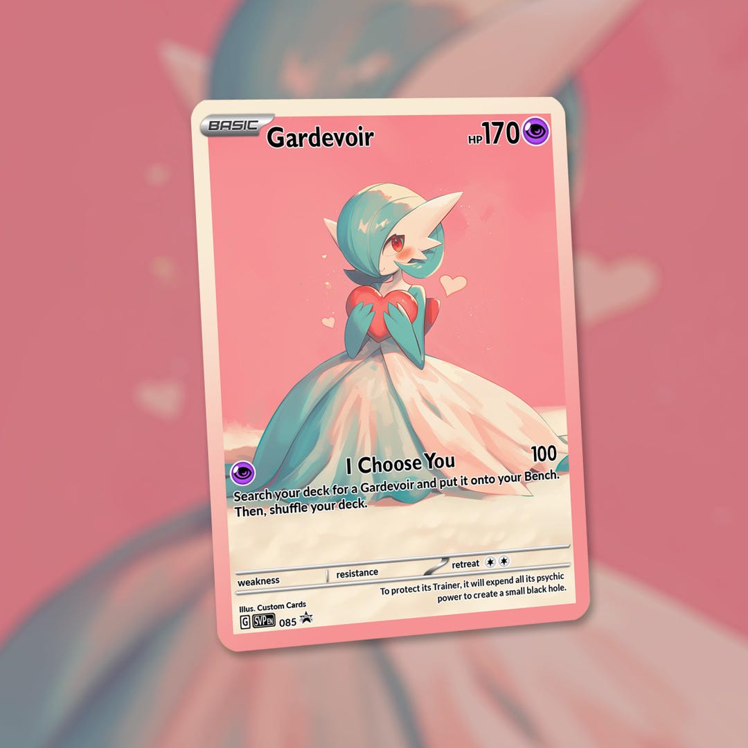 Gardevoir Love Card! Custom Made! - Etsy