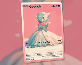 Gardevoir Card + Free Shiny Version! Custom Made! - Etsy