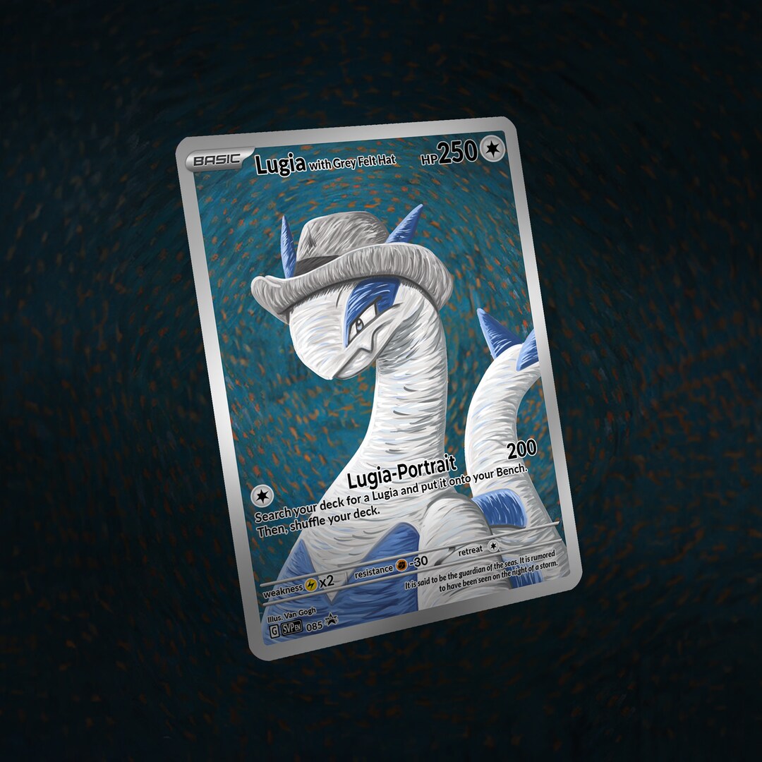 Lugia With Grey Felt Hat Card Custom Made - Etsy