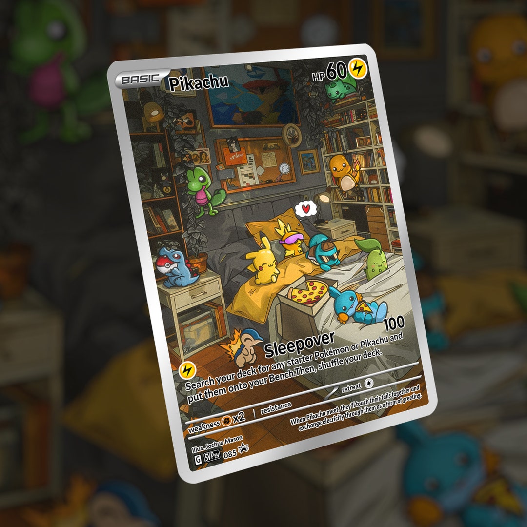 Pikachu's Sleepover Card Custom Made - Etsy UK