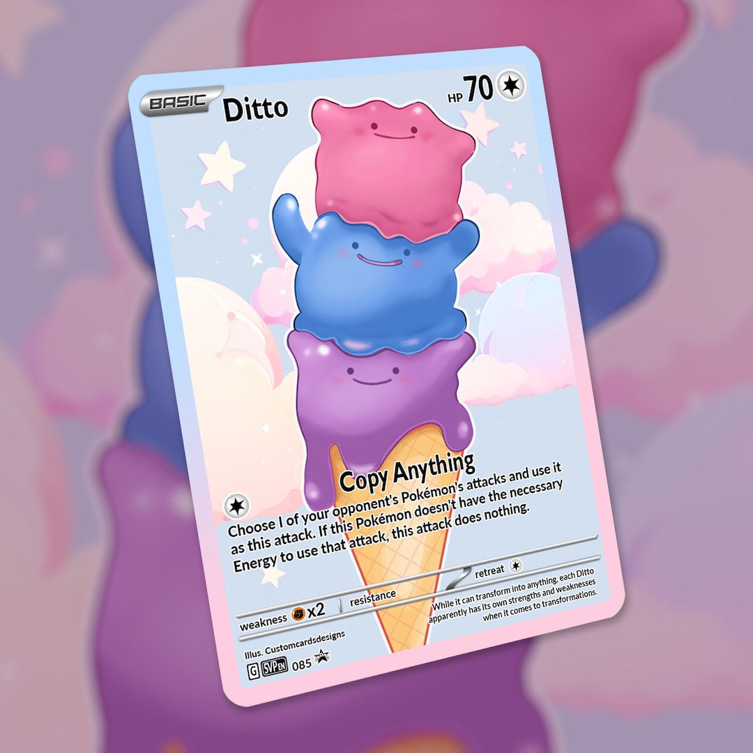 Ditto Ice-cream Card! Custom Made! - Etsy