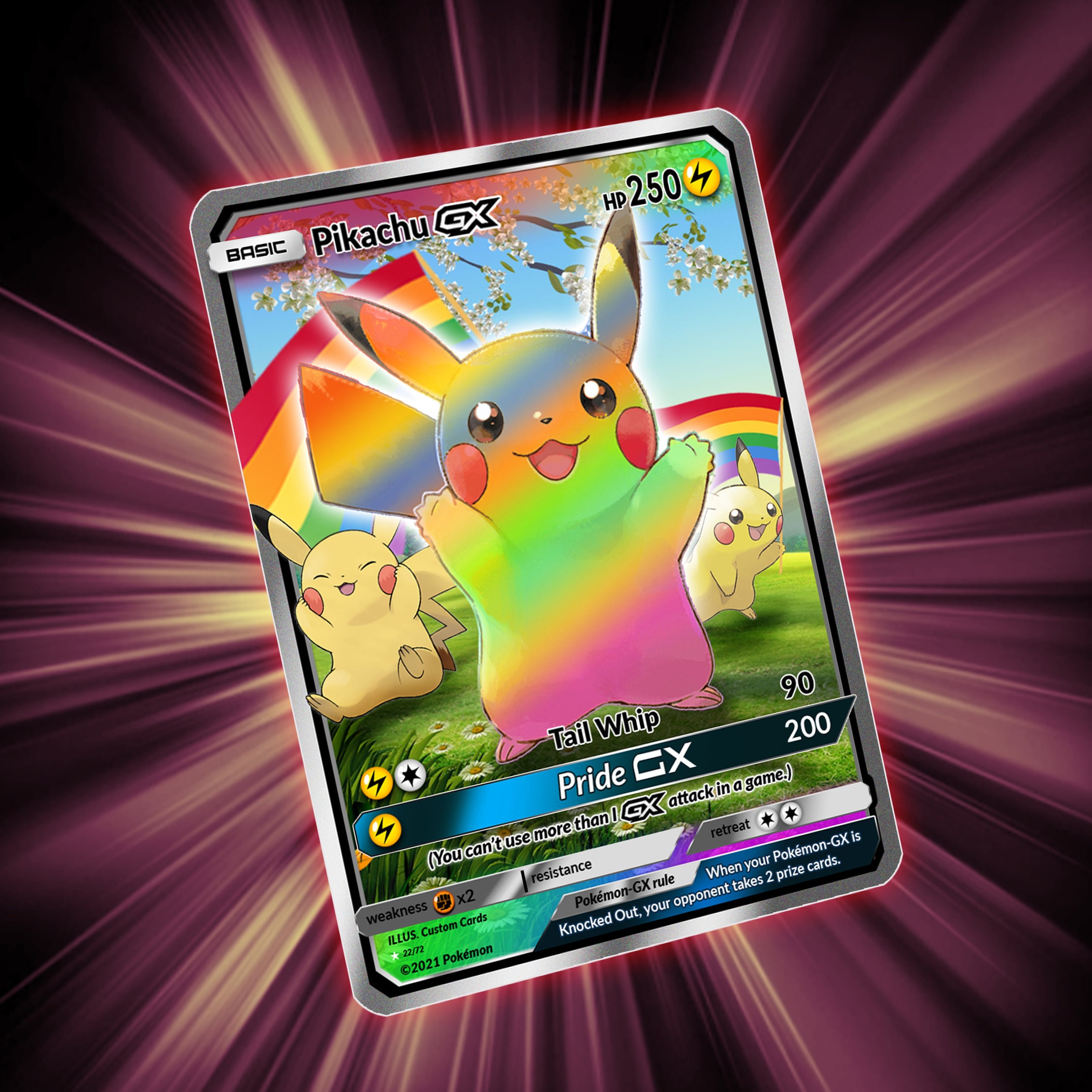 Pride Pikachu GX Custom Made - Etsy