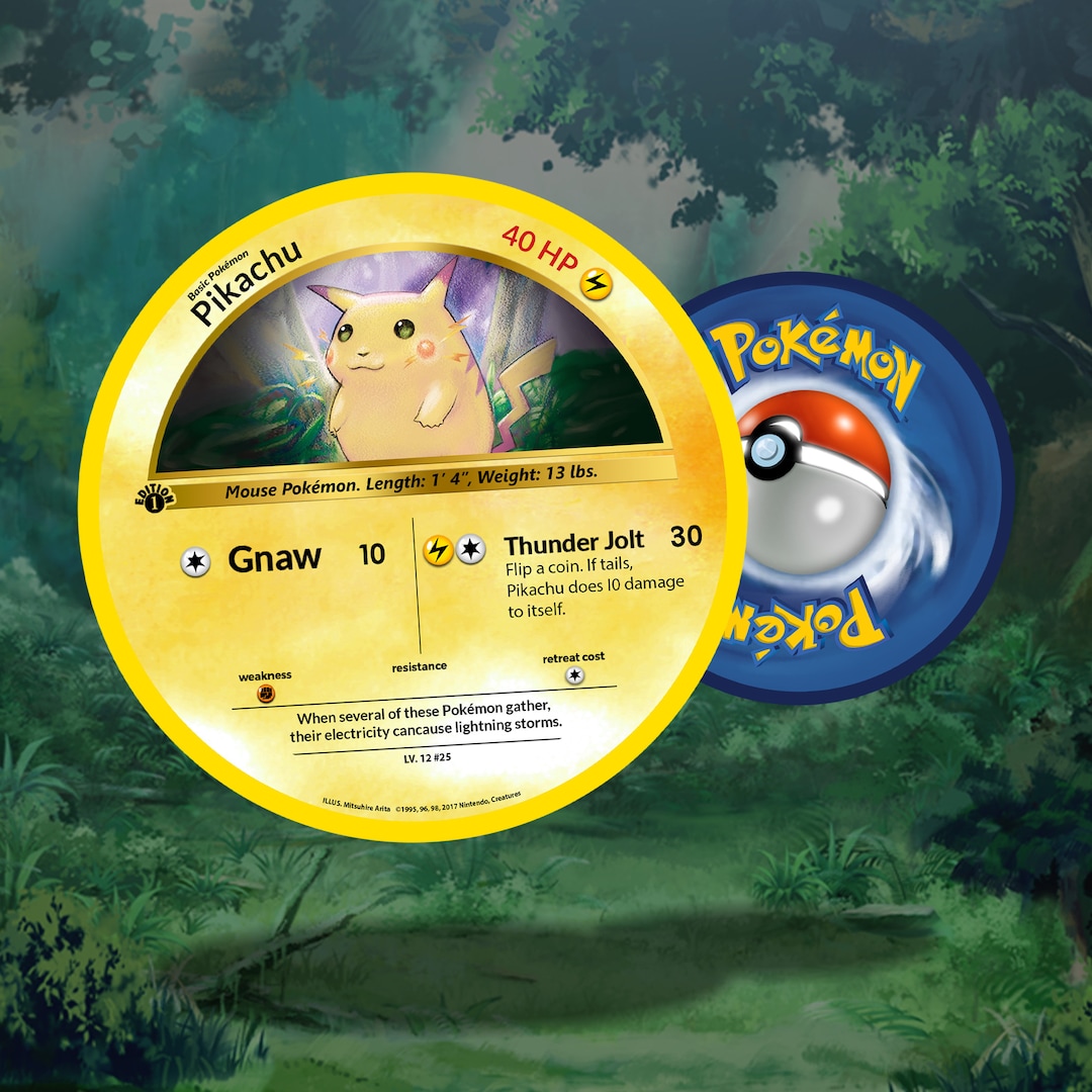 Round Pikachu Base Set Card Custom Made - Etsy UK
