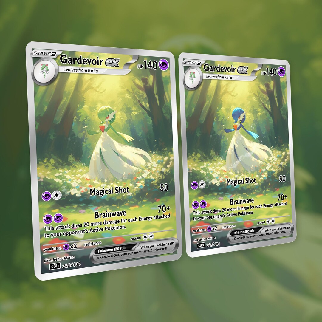 Gardevoir Card + Free Shiny Version! Custom Made! - Etsy