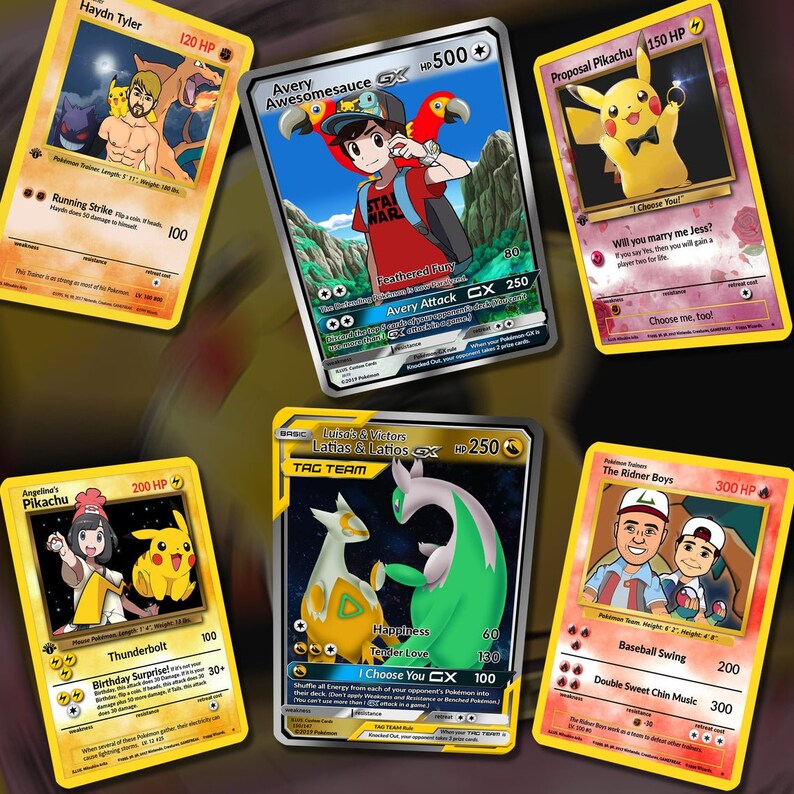 Personalized Custom Pokemon Card - Etsy