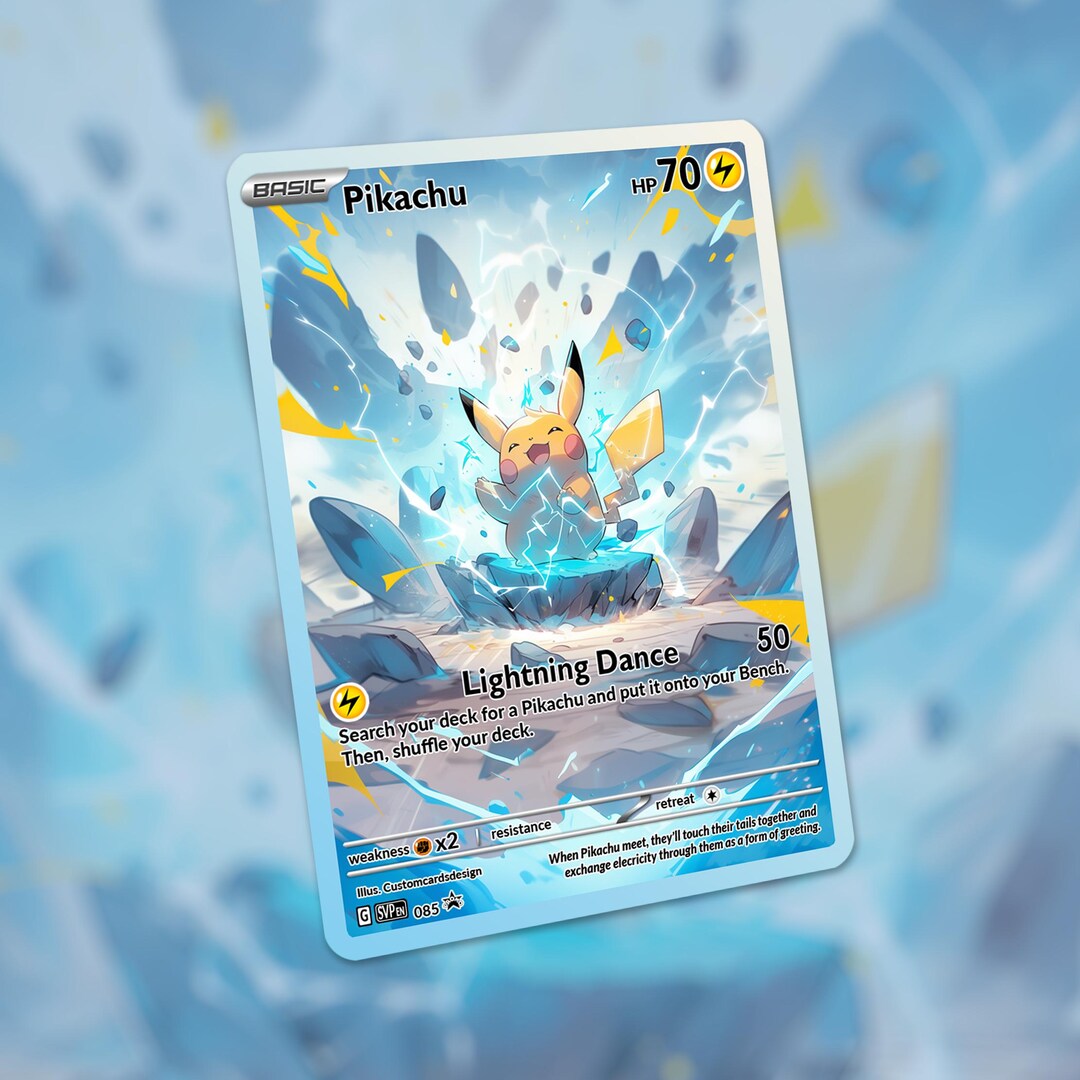 Pika Lightning Dance Card! Custom Made! - Etsy