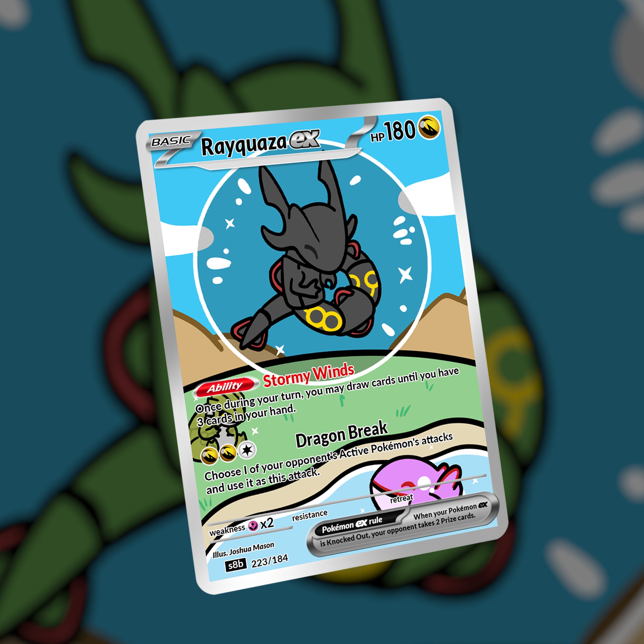 Shiny Rayquaza Card - Etsy Shiny Rayquaza Card - Etsy