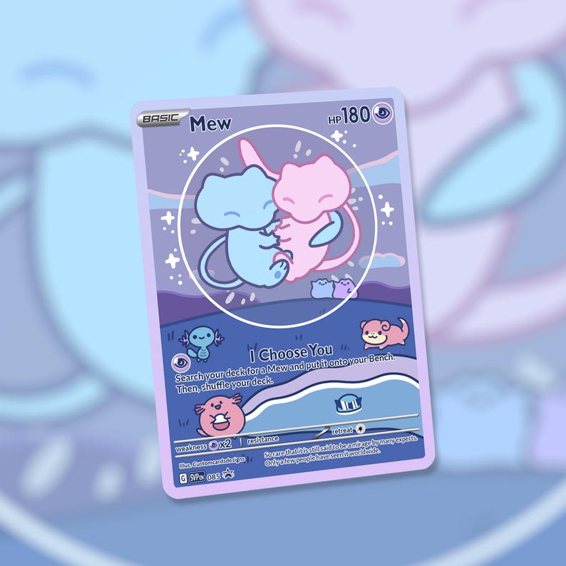 Pastel Mew & Shiny Mew Love Card! Custom Made! - Etsy