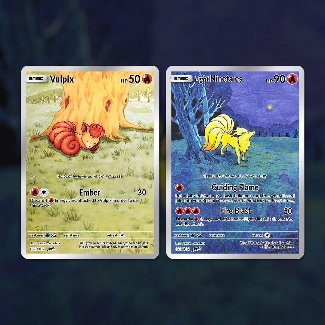 Vulpix & Ninetales Full Art Set Custom Made - Etsy