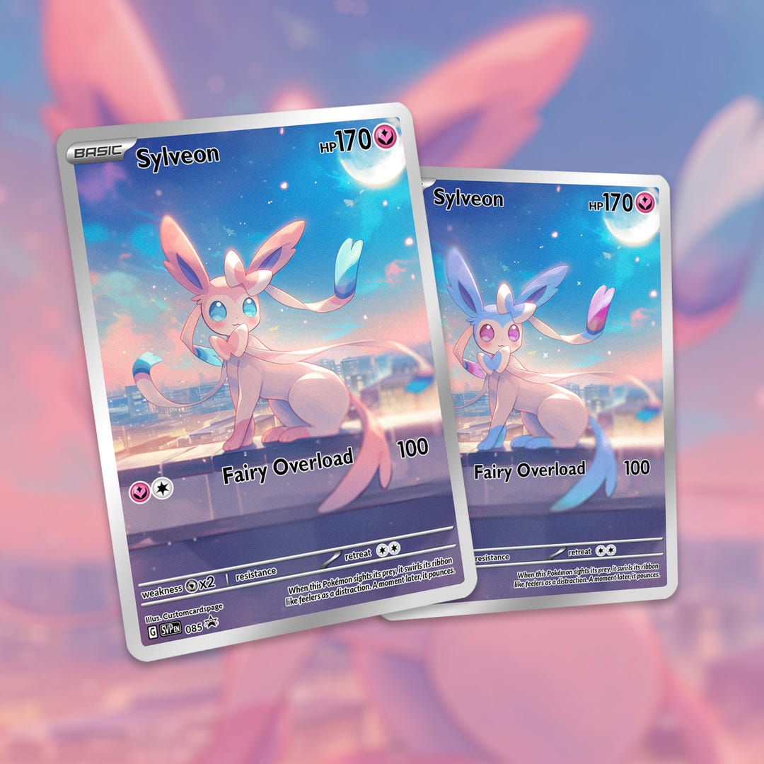 Sylveon Card + FREE Shiny Version! Custom Made! - Etsy UK