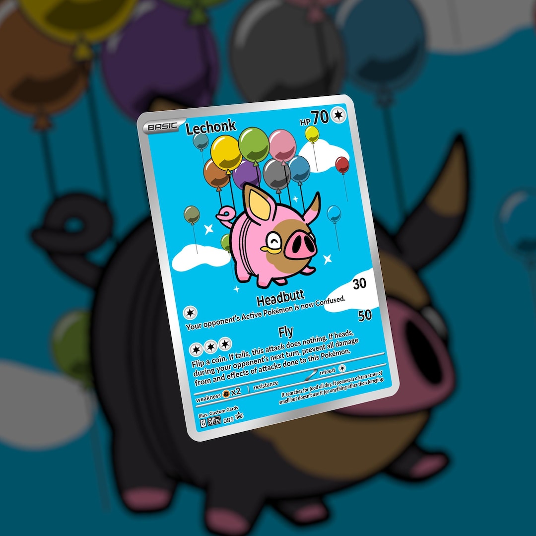 Shiny Flying Lechonk Card! Custom Made! - Etsy