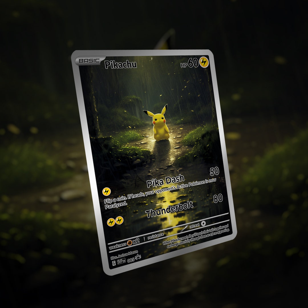 Lost Pikachu Card Custom Made - Etsy